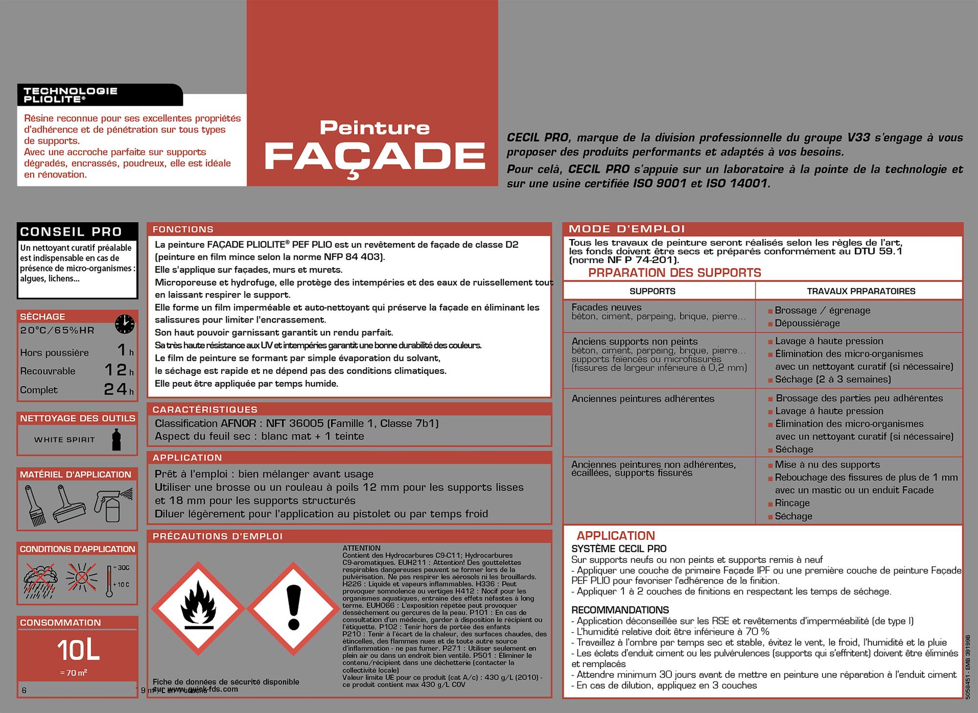 PEF PLIO Peinture façade pliolite - Cecil Professionnel | Fabrication ...