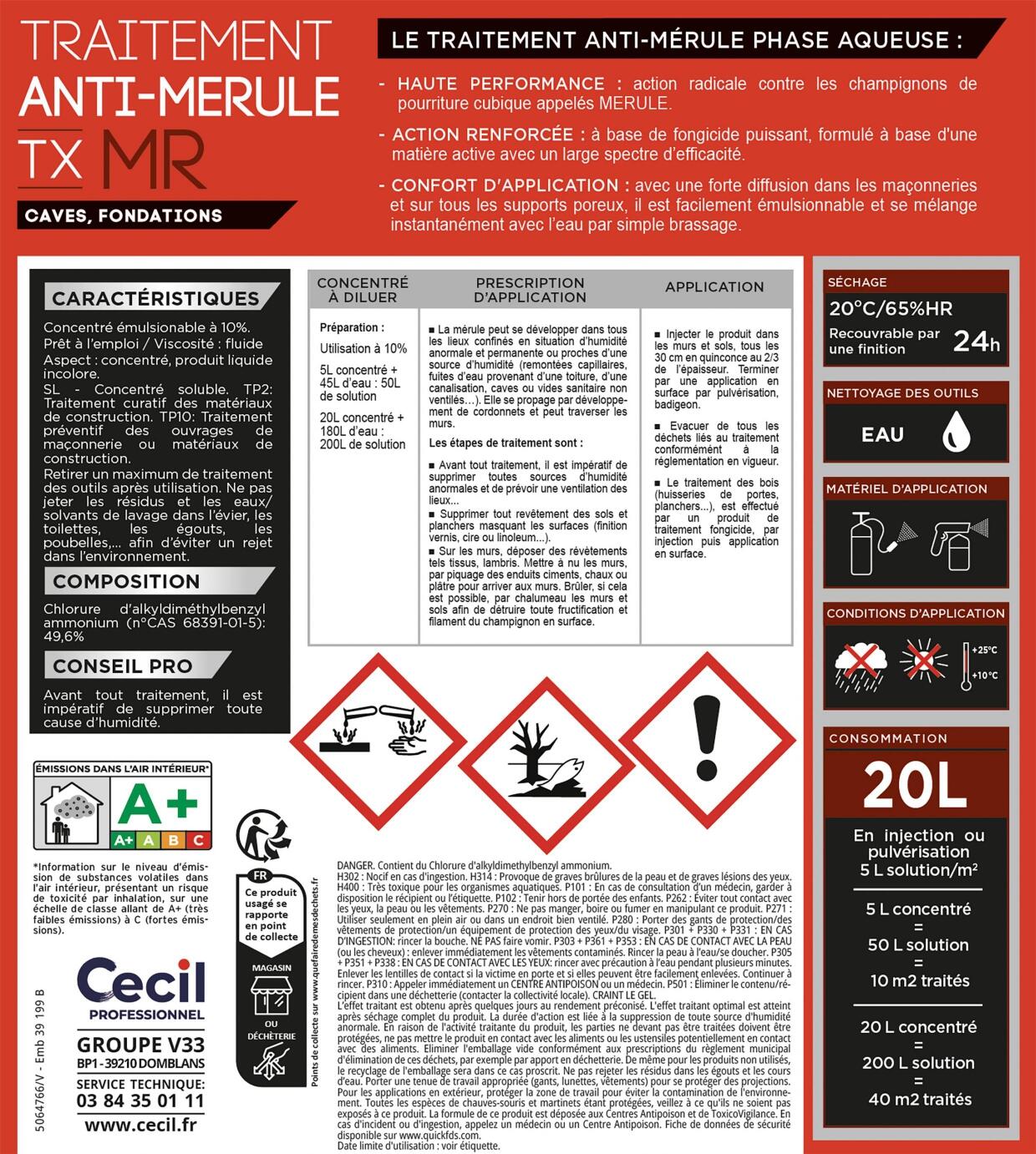 TXMR Traitement anti-mérule - Cecil Professionnel | Fabrication Française