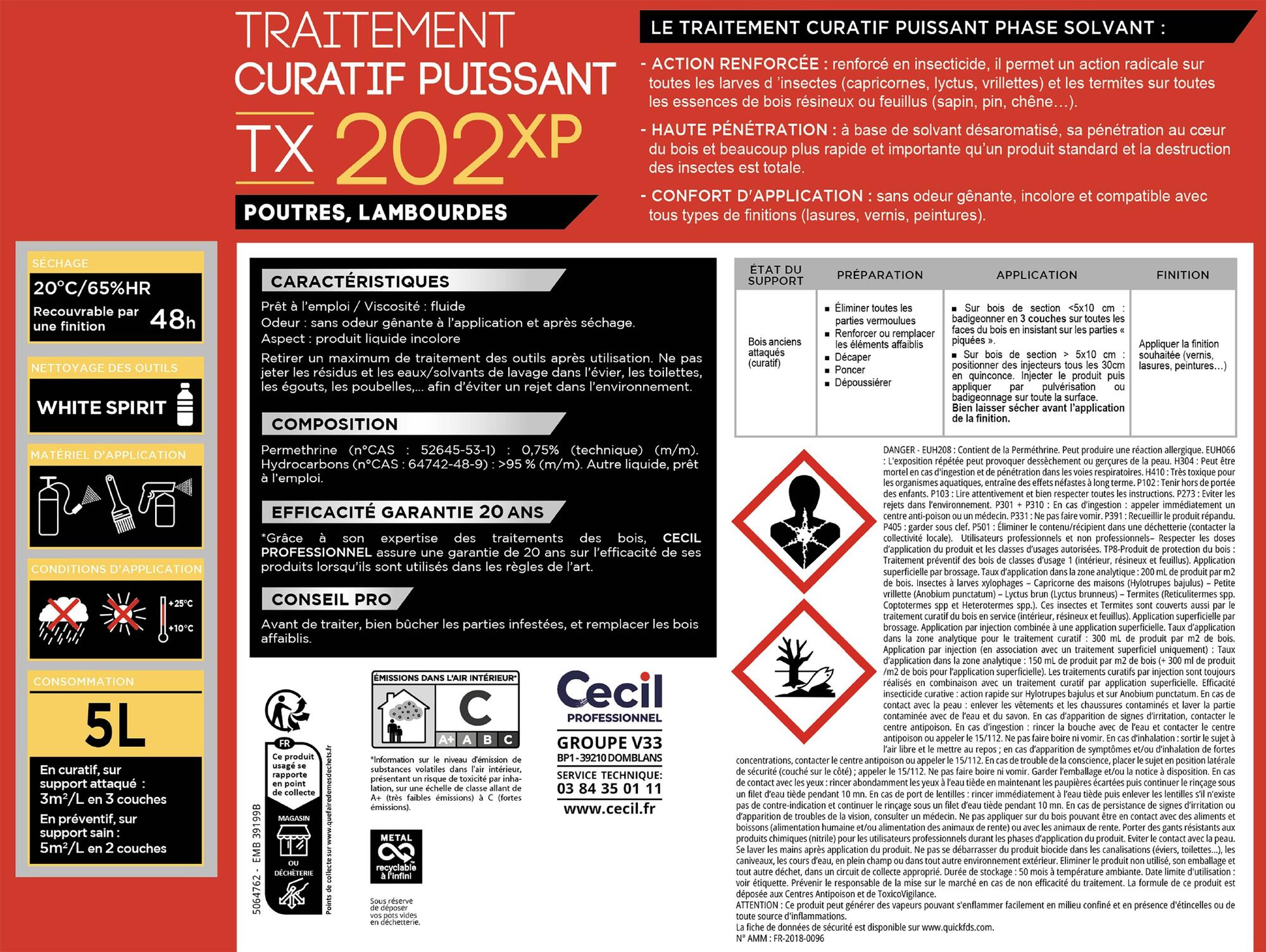 TX202XP Traitement curatif puissant intérieur - Cecil Professionnel ...