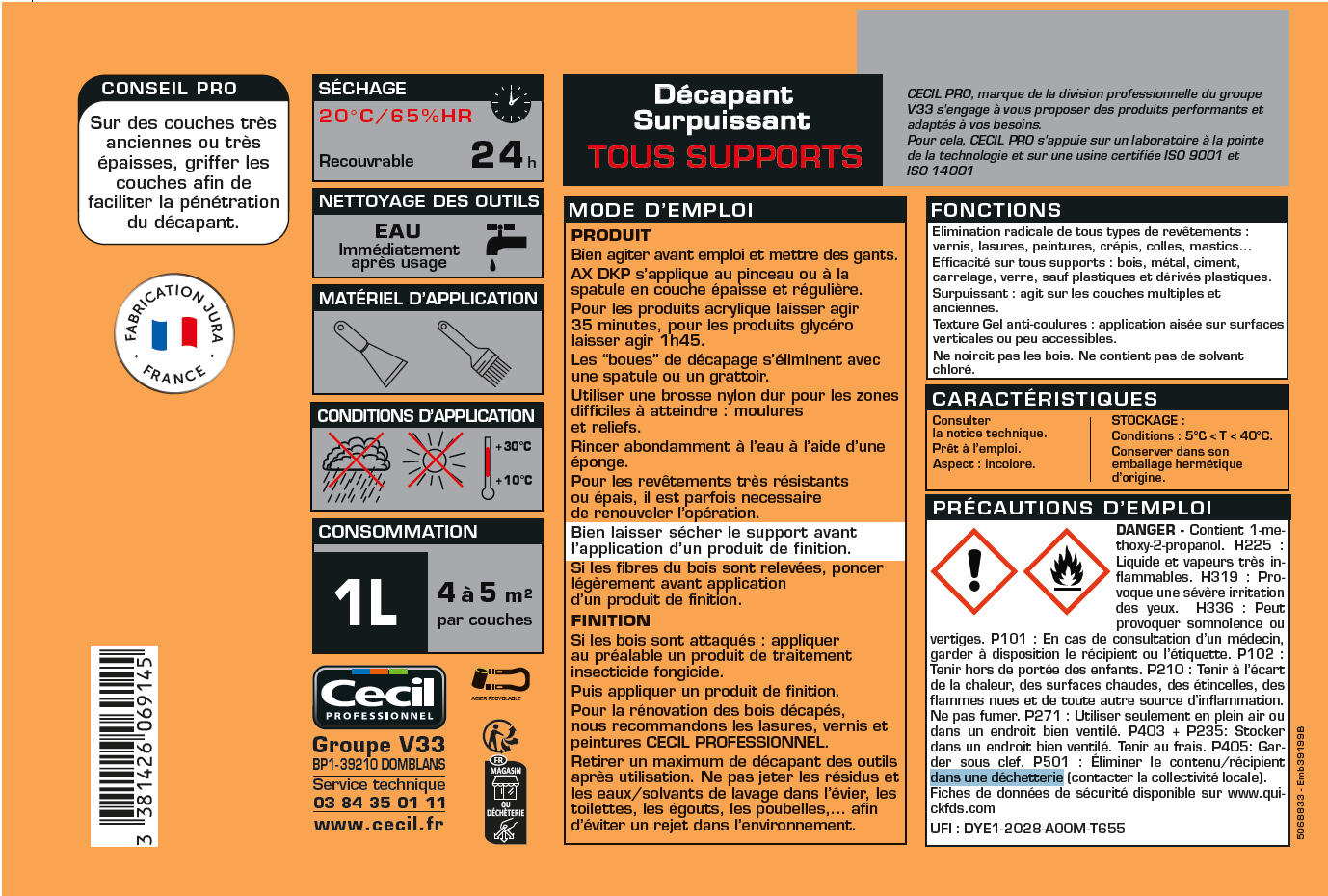 AXDKP Décapant surpuissant tous supports - Cecil Professionnel ...